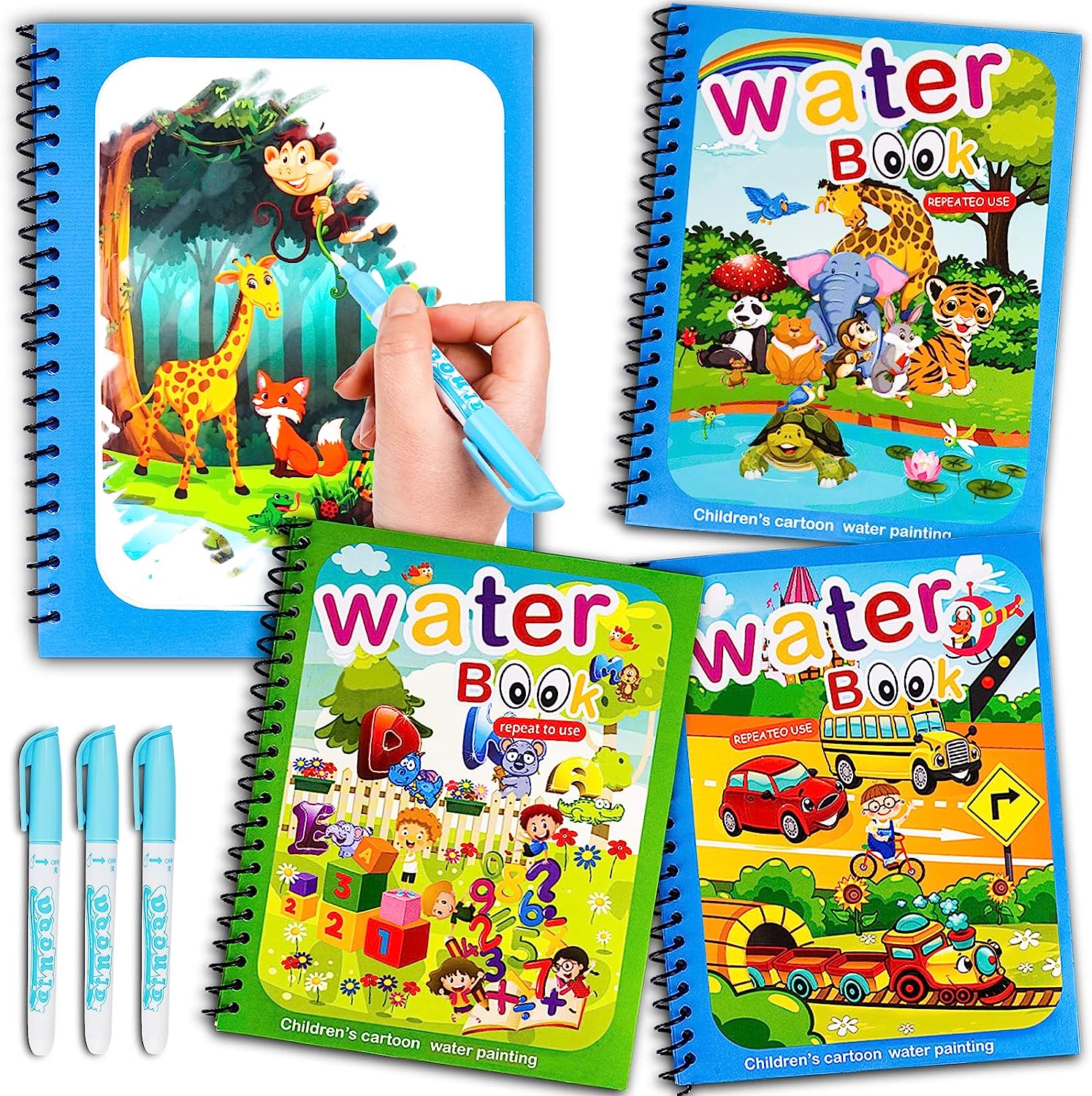 Water Coloring Drawing Books for Kids (Set Of 3/5) – BlueBasket®️