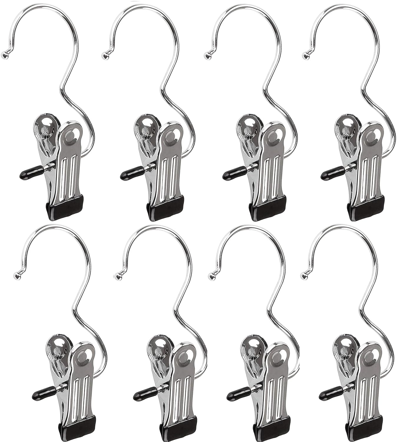 Stainless Steel Multipurpose Clothe Hanging Hook Clips (Pack of 8 ...